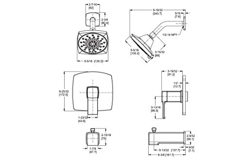 Pfister R89-1DAB R891DAB Valve Only Trim, Matte Black