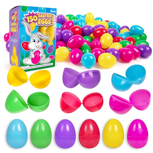 Giraffe - 150 Pack Easter Eggs Bulk Plastic Easter Eggs Assortment for Easter Basket - Bright Color Eggs for Candy Treats - Perfect for Easter Egg Hunt Or Easter Theme Party Favor