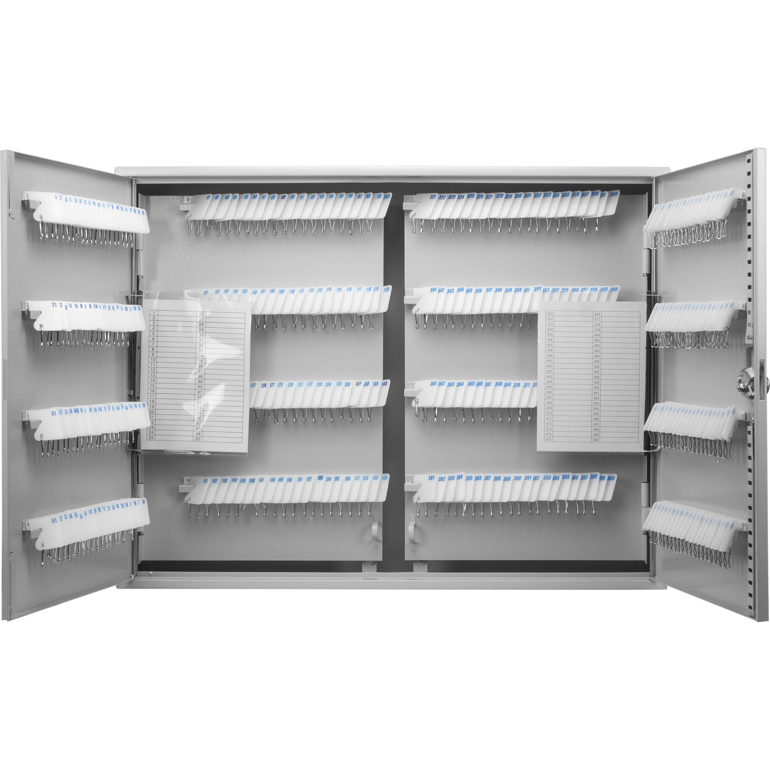 Barska Key Lock Key Cabinet Lock Box with Numbered Hooks and Tags - 480 Position - White Tags