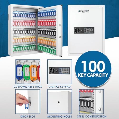 Barska Digital Electronic Keypad Lock Wall Mount Key Cabinet Safe - Ideal for Home Hotels Schools & Businesses