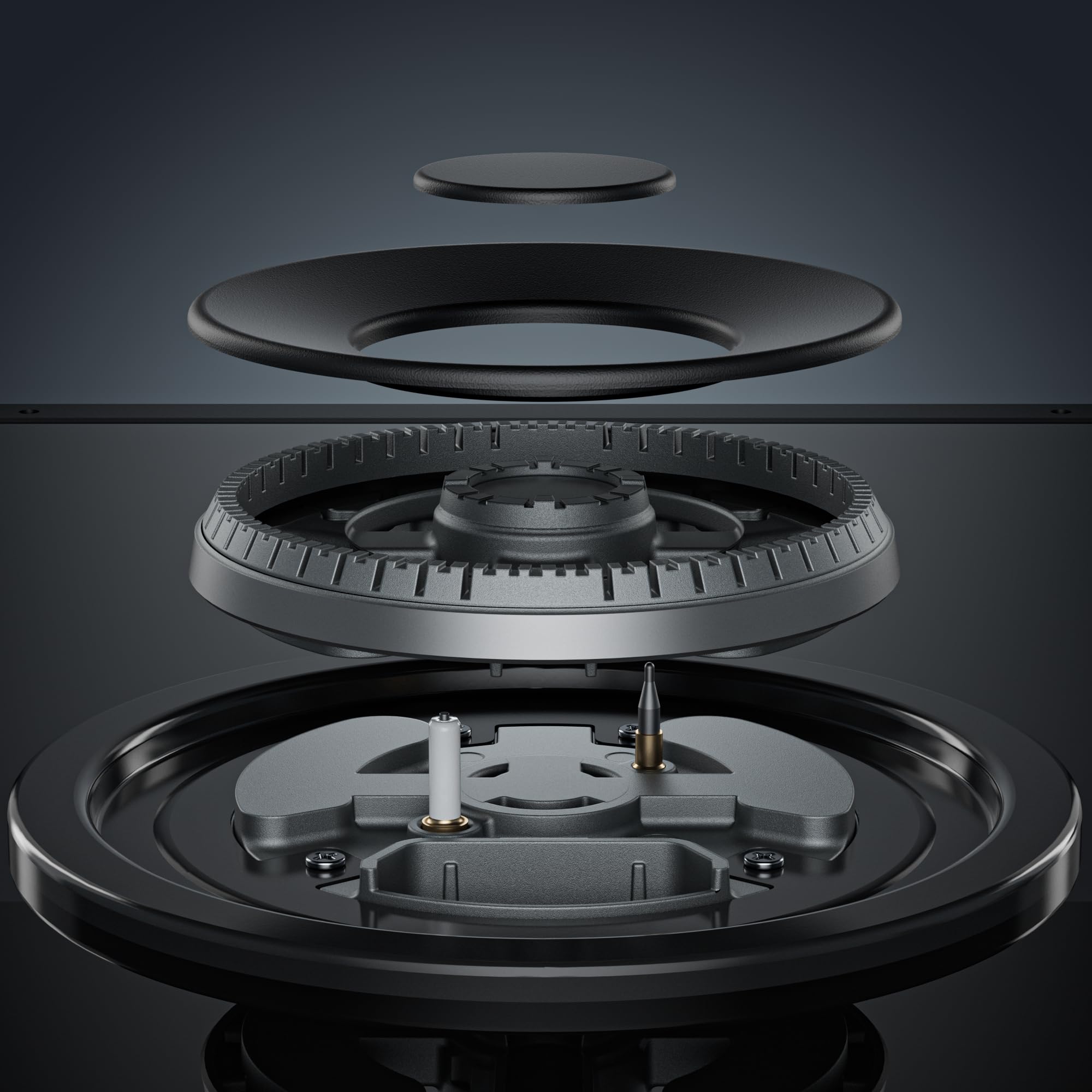 Empava 24 in. Gas Stove Cooktop with 4 Sealed Burners-Heavy Duty Continuous Grates-NG/LPG Convertible-Black Tempered Glass Surface, 24 Inch