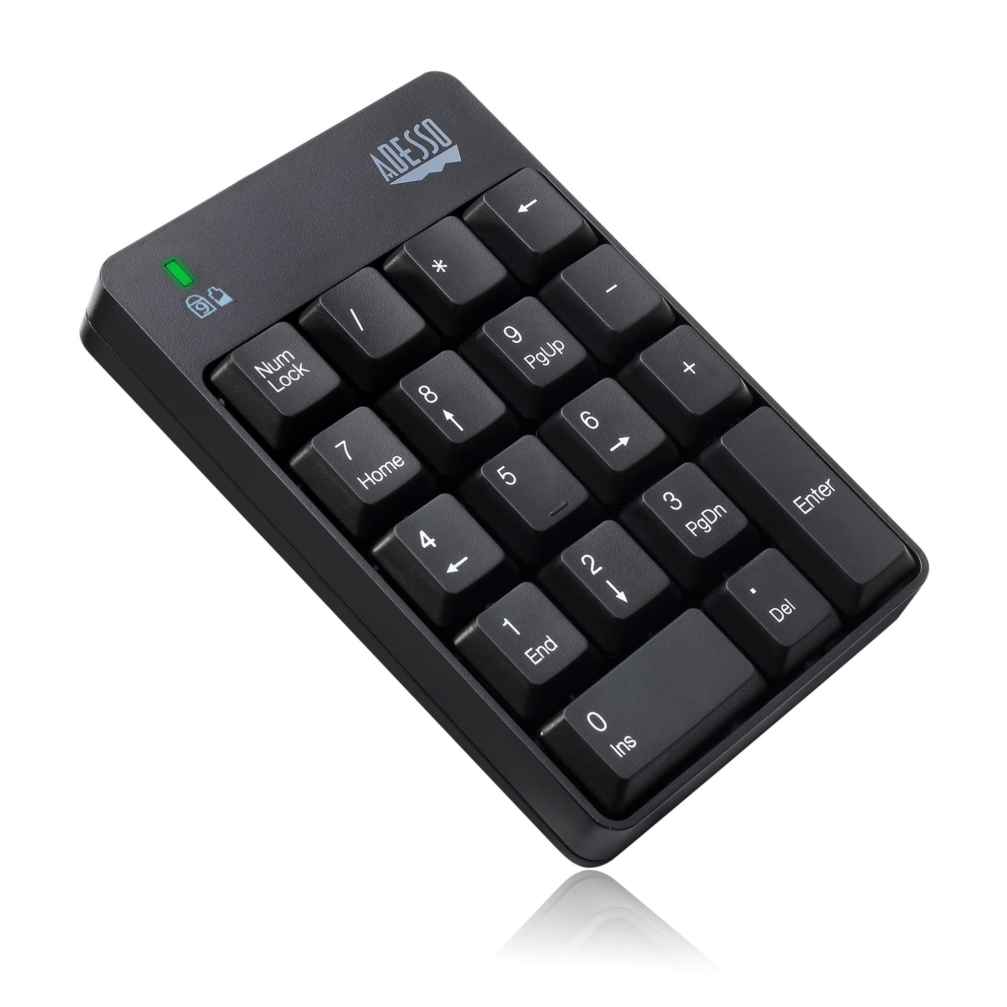 Adesso WKB-6010UB - Wireless Spill Resistant 18-Key Numeric Keypad Number Pad, Black