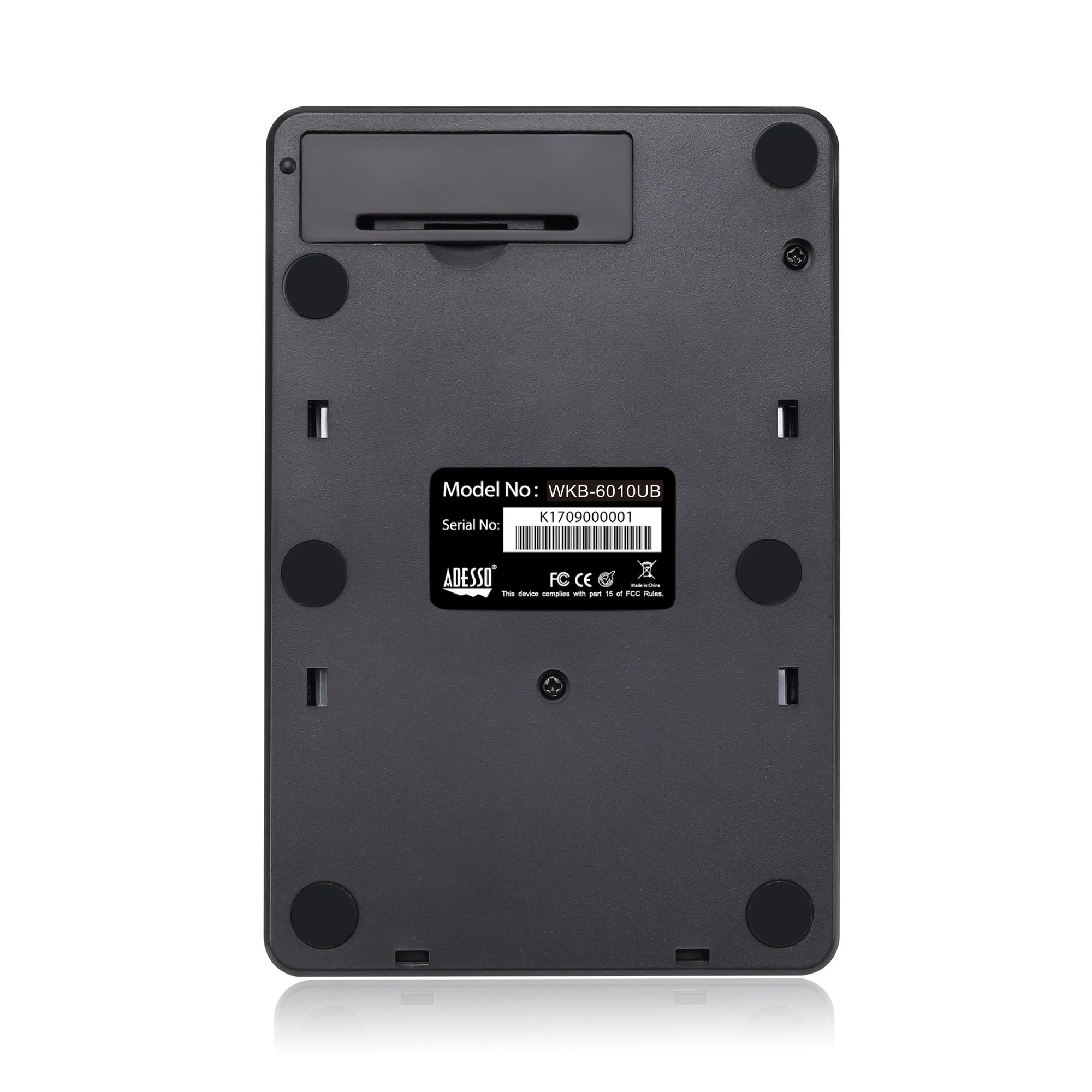 Adesso WKB-6010UB - Wireless Spill Resistant 18-Key Numeric Keypad Number Pad, Black