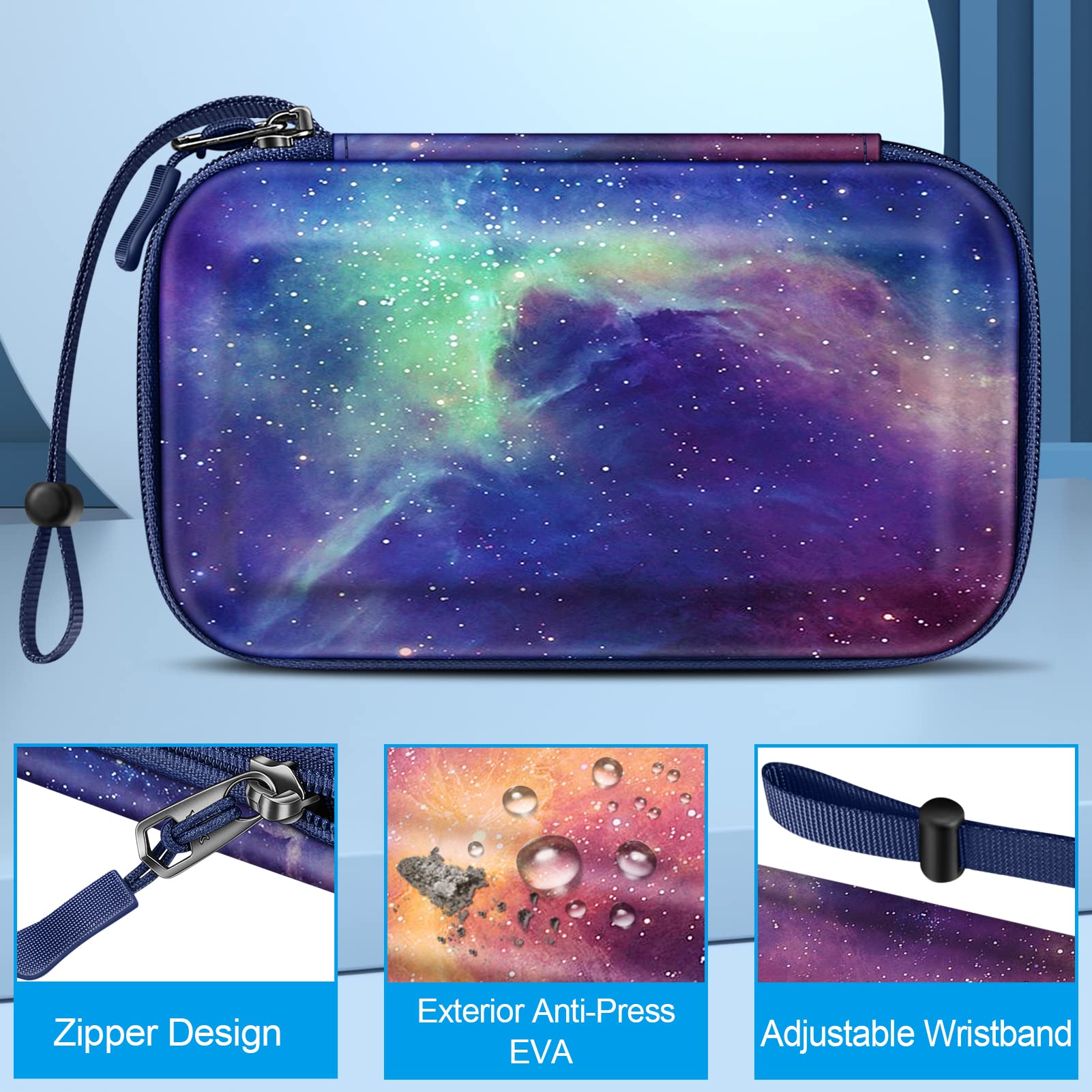 Fintie Carrying Case for Nintendo New 3DS XL LL / 2DS XL, Protective Hard Shell Portable Travel Cover Pouch with Game Card Slots & Inner Pocket, Galaxy