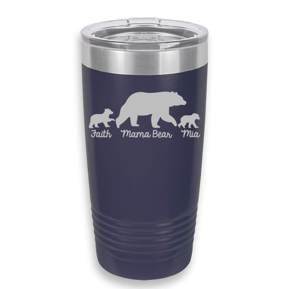 Froolu Personalized Tumblers Customized with Names - Travel Mug Gifts for Mom - Cute Mama Bear, Deer, Dragon Designs - Custom Coffee Cups Mother's Day, Christmas, Birthday Gift for Momma - Engraved
