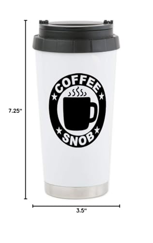 CafePress Coffee Snob 16 Oz Stainless Steel Travel Mug 20 oz. Insulated Stainless Steel Coffee Tumbler