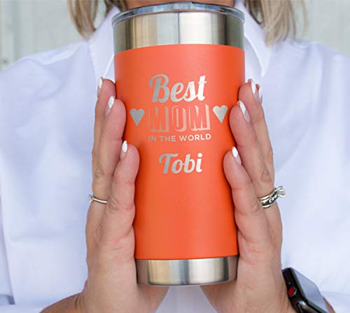 Tempercraft 20 oz Vacuum Insulated Tumbler w/Lid and Laser Engraved Customization Options - Stainless Steel, Double-Walled Travel Mug (Black)