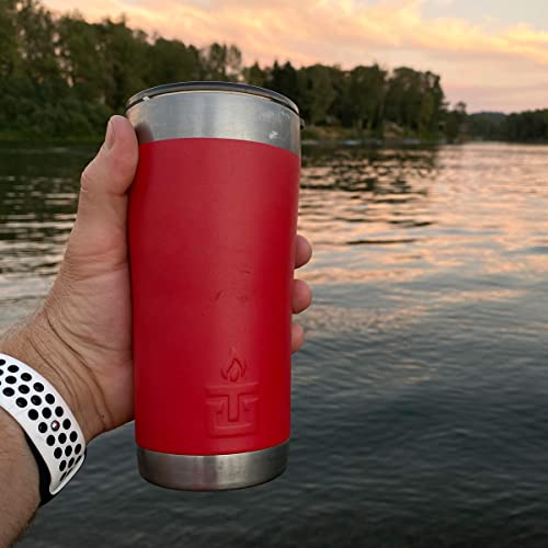 Tempercraft 20 oz Vacuum Insulated Tumbler w/Lid and Laser Engraved Customization Options - Stainless Steel, Double-Walled Travel Mug (Black)