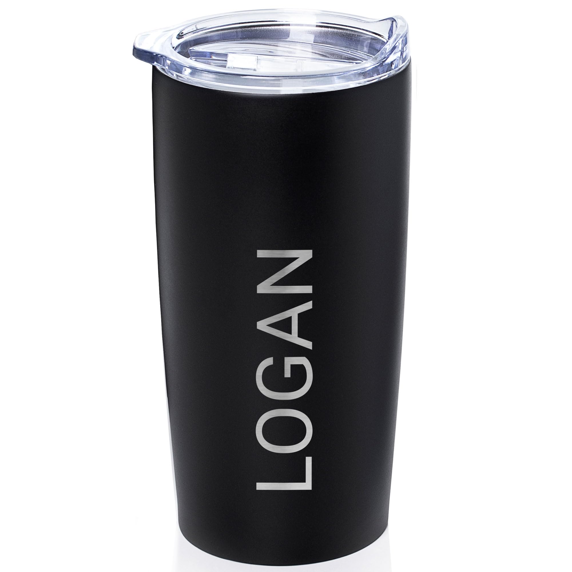 Lifetime Creations Personalized Tumbler with Engraved Name: Custom Coffee Travel Mug with Lid, Tumblers with Names, Christmas Gifts for Employees, Insulated Stainless Steel (Matte Black, 20 oz)