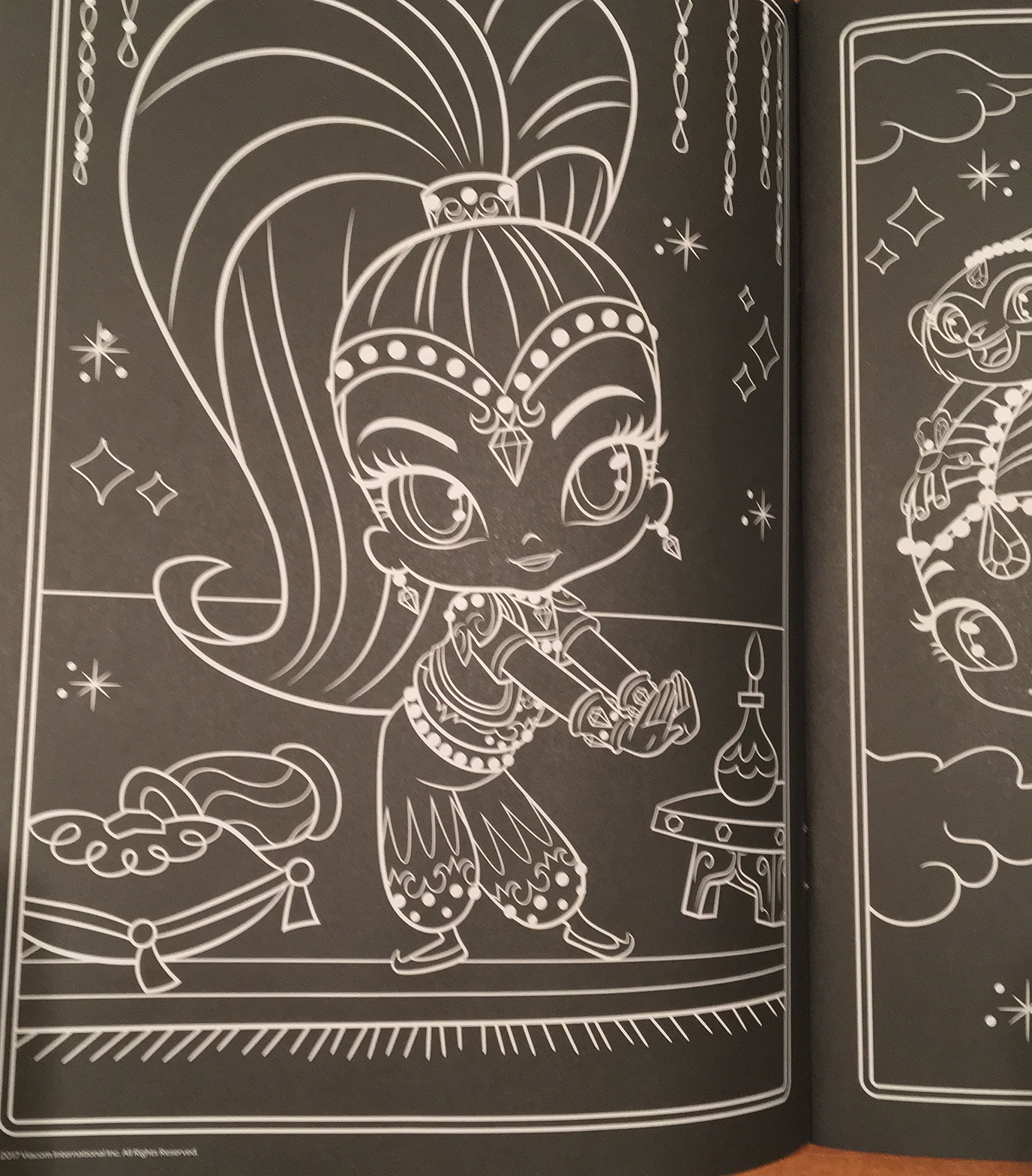 Nickelodeon Shimmer and Shine Bright Idea Book to Color - Includes 4 Milky Crayons (Black Pages to Color)