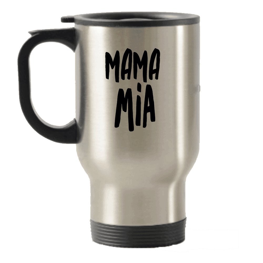SpreadPassion Mama Mia Travel Mug - Italian Merchandise - Insulated Tumblers - Gift Present