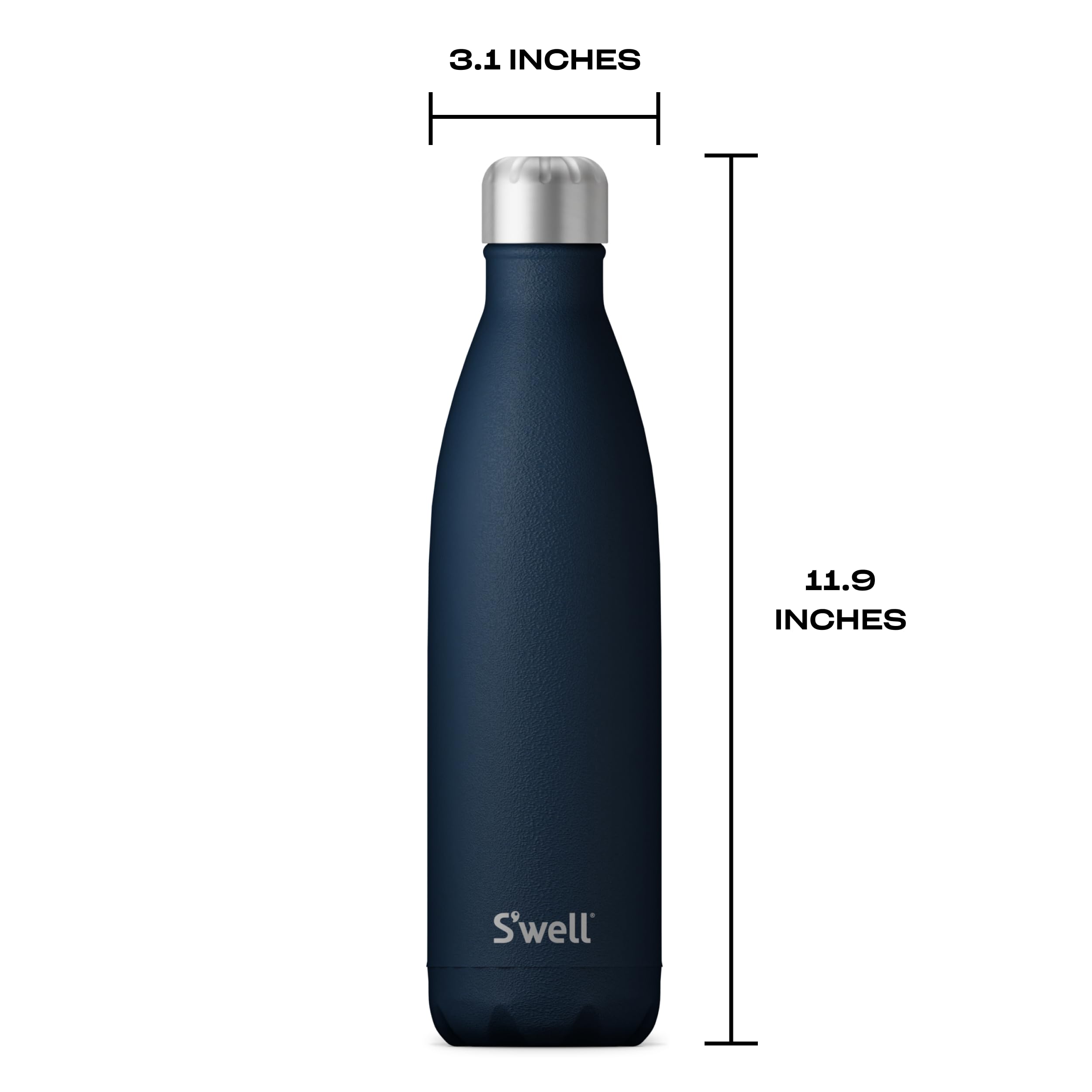 S'well Stainless Steel Water Bottle, 25oz, Azurite, Triple Layered Vacuum Insulated Containers Keeps Drinks Cold for 48 Hours and Hot for 24, BPA Free, Perfect for On the Go