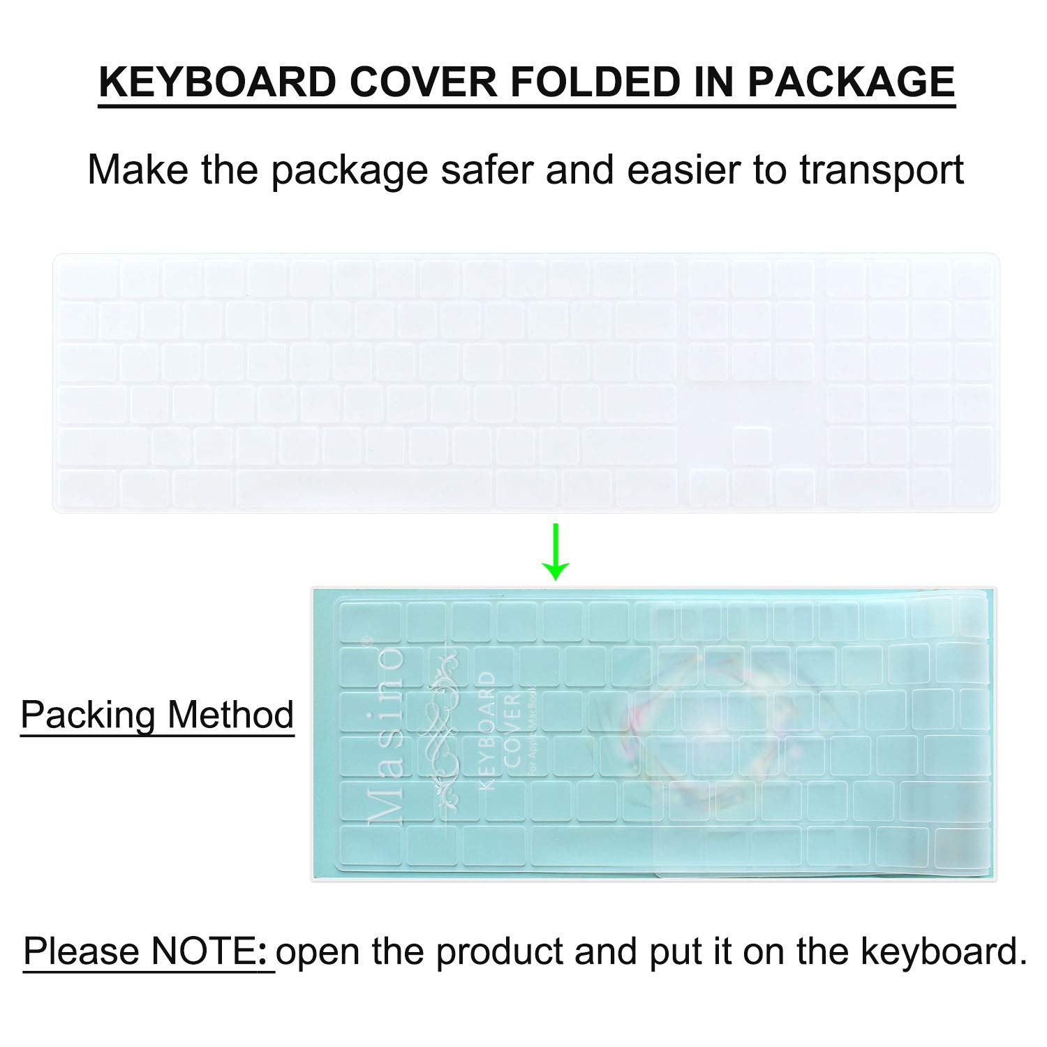 Silicone Keyboard Cover Skin for Apple Magic Keyboard with Numeric Keypad MQ052LL/A (A1843) US Layout Ultra Thin Protector Skin Accessories Transparent