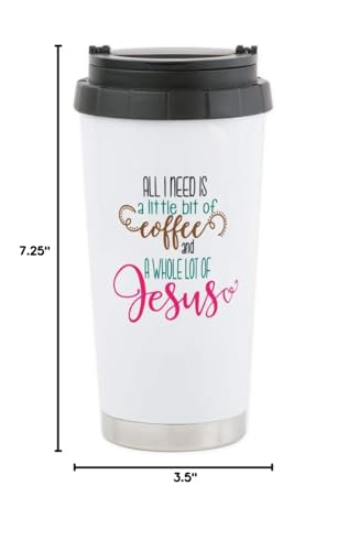 CafePress Coffee And Jesus Travel Mug 20 oz. Insulated Stainless Steel Coffee Tumbler