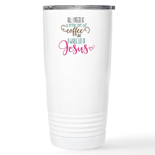 CafePress Coffee And Jesus Travel Mug 20 oz. Insulated Stainless Steel Coffee Tumbler