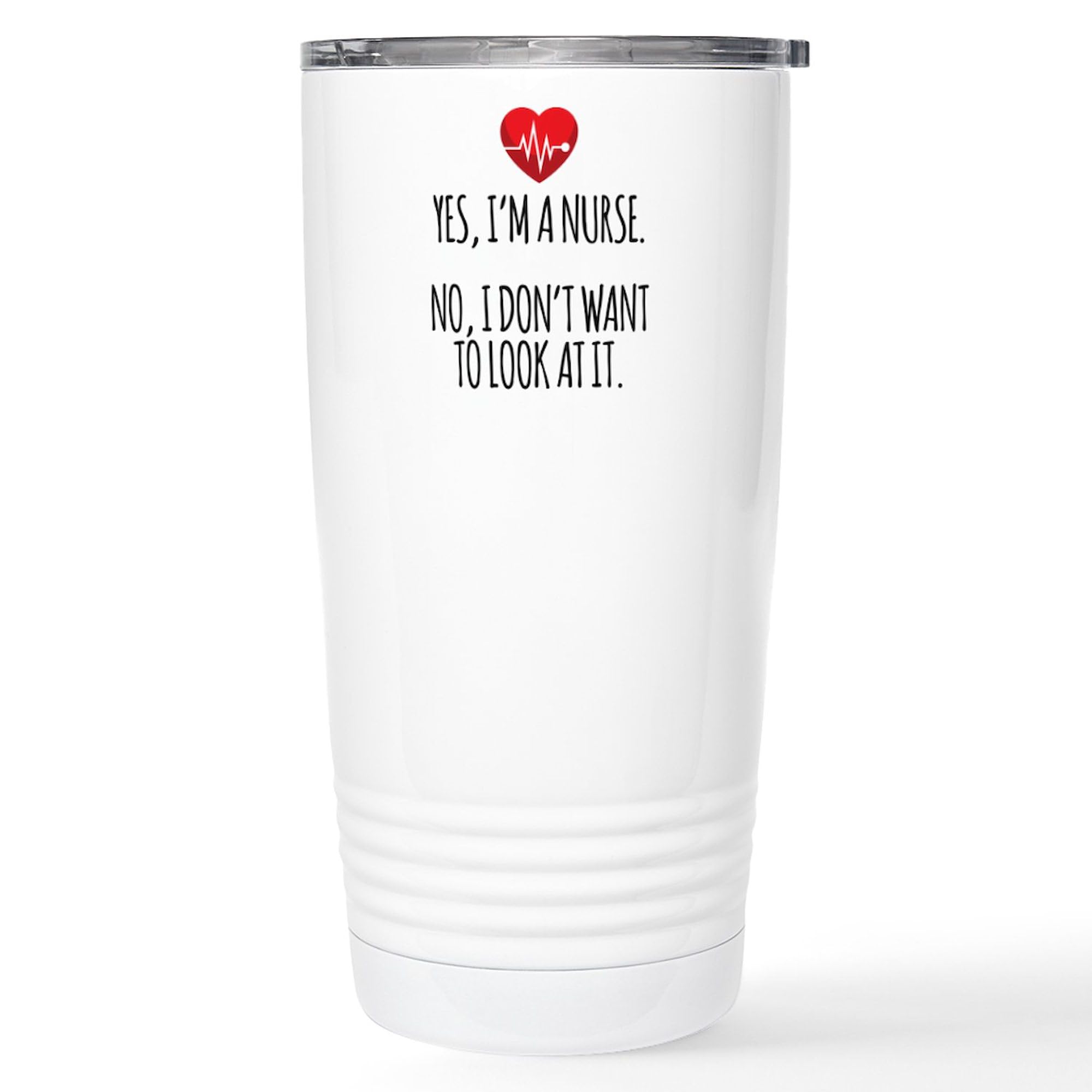 CafePress Yes I'm A Nurse Stainless Steel Travel Mug 20 oz. Insulated Stainless Steel Coffee Tumbler