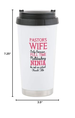 CafePress Pastor's Wife For Light Travel Mug 20 oz. Insulated Stainless Steel Coffee Tumbler