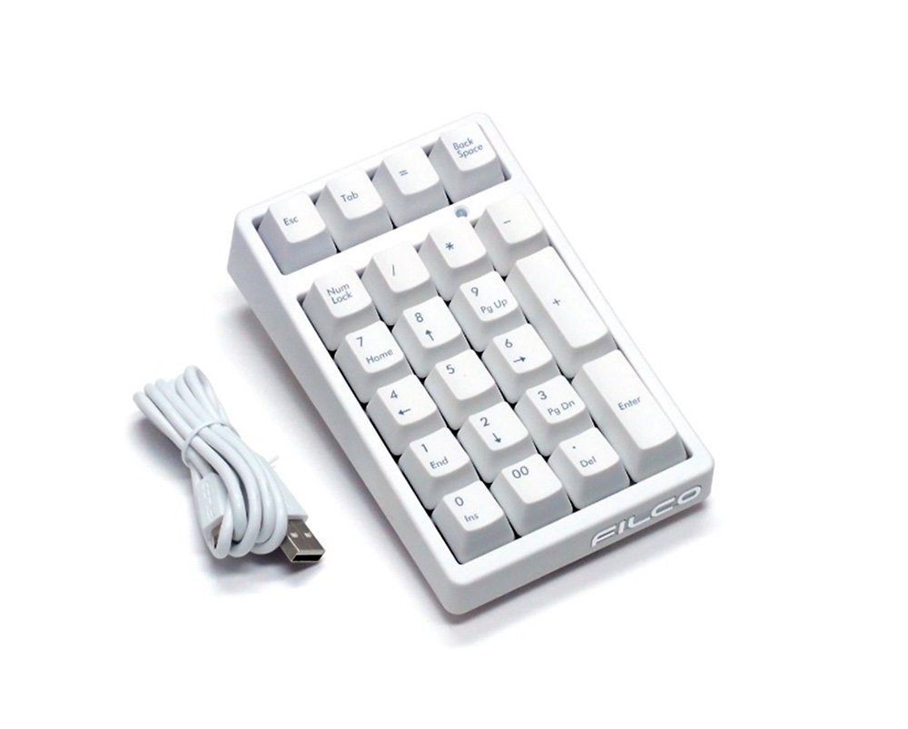 FILCO Majestouch TenKeyPad 2 Professional Cherry MX Quiet Switch USB Portable Mechanical Numeric Keypad Mud White FTKP22MPS/MW2