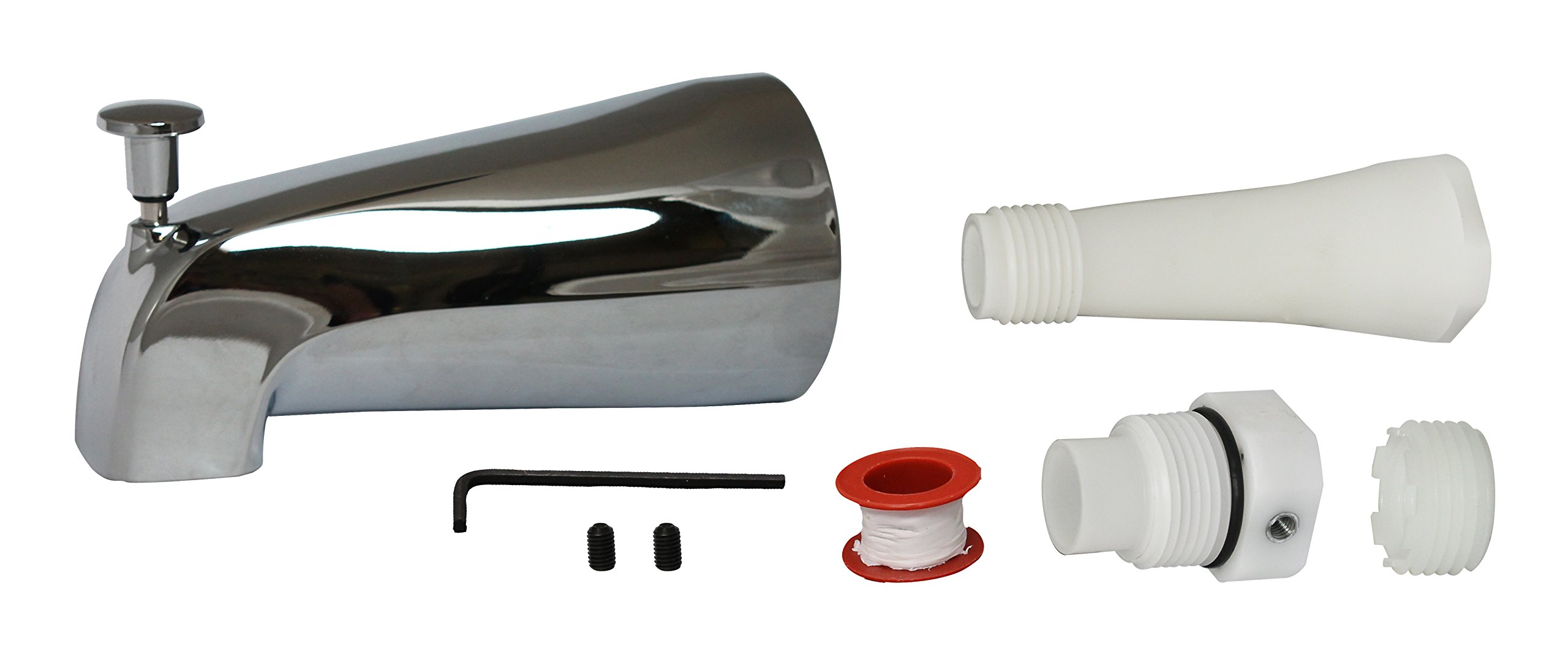 Plumb Pak Universal Fit Bathtub Spout with Diverter, Polished Chrome