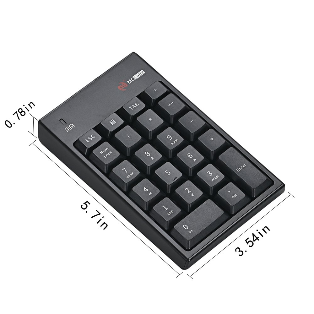 MCSaite Wireless Numeric Keypad & Mouse Combo - Use One Receiver Wireless Number Pad Keyboard and Mouse for Laptop Desktop