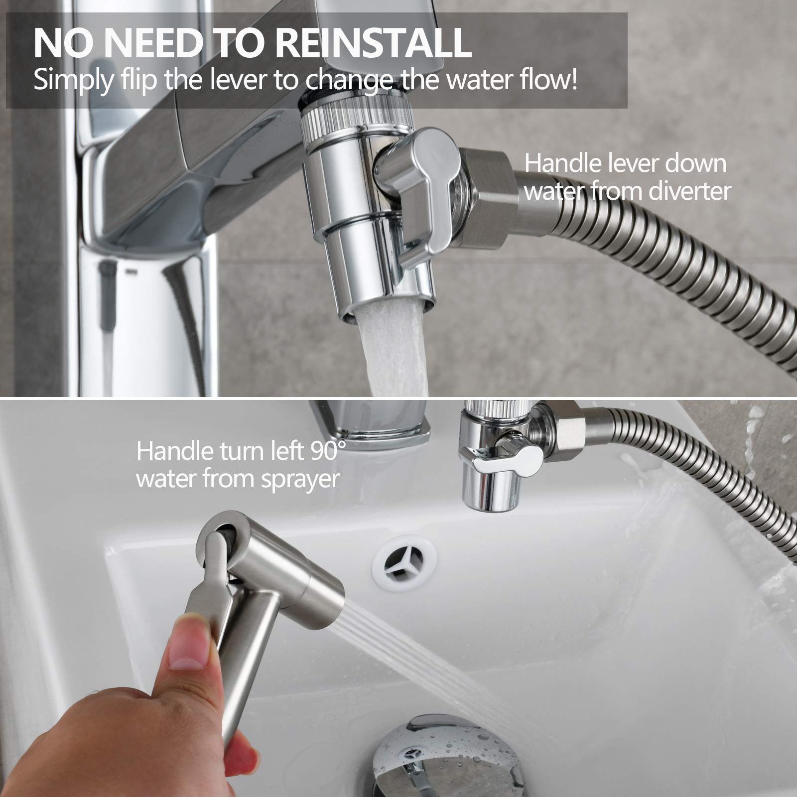 CIENCIA Brass Sink Faucet Diverter Valve to Sink Hose Sprayer,Faucet Splitter for Kitchen,Sink Faucet Replacement Part M22 x M24,SBA021