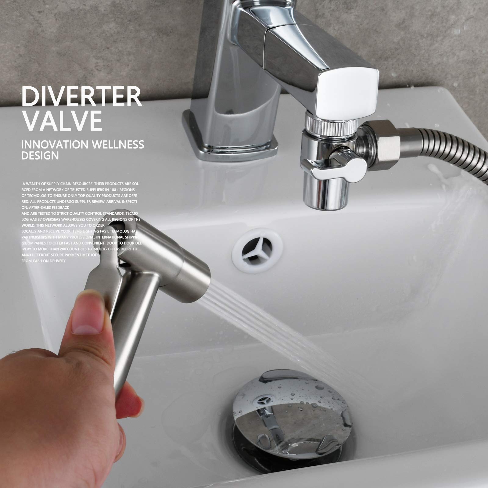 CIENCIA Brass Sink Faucet Diverter Valve to Sink Hose Sprayer,Faucet Splitter for Kitchen,Sink Faucet Replacement Part M22 x M24,SBA021