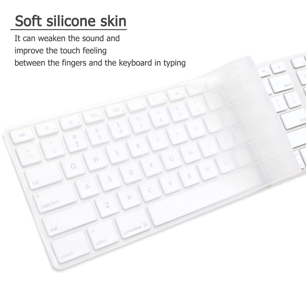 Silicone Keyboard Cover Skin for iMac Wired USB Keyboard with Numeric Keypad MB110LL/B (A1243) US Layout Protector Skin Accessories Transparent