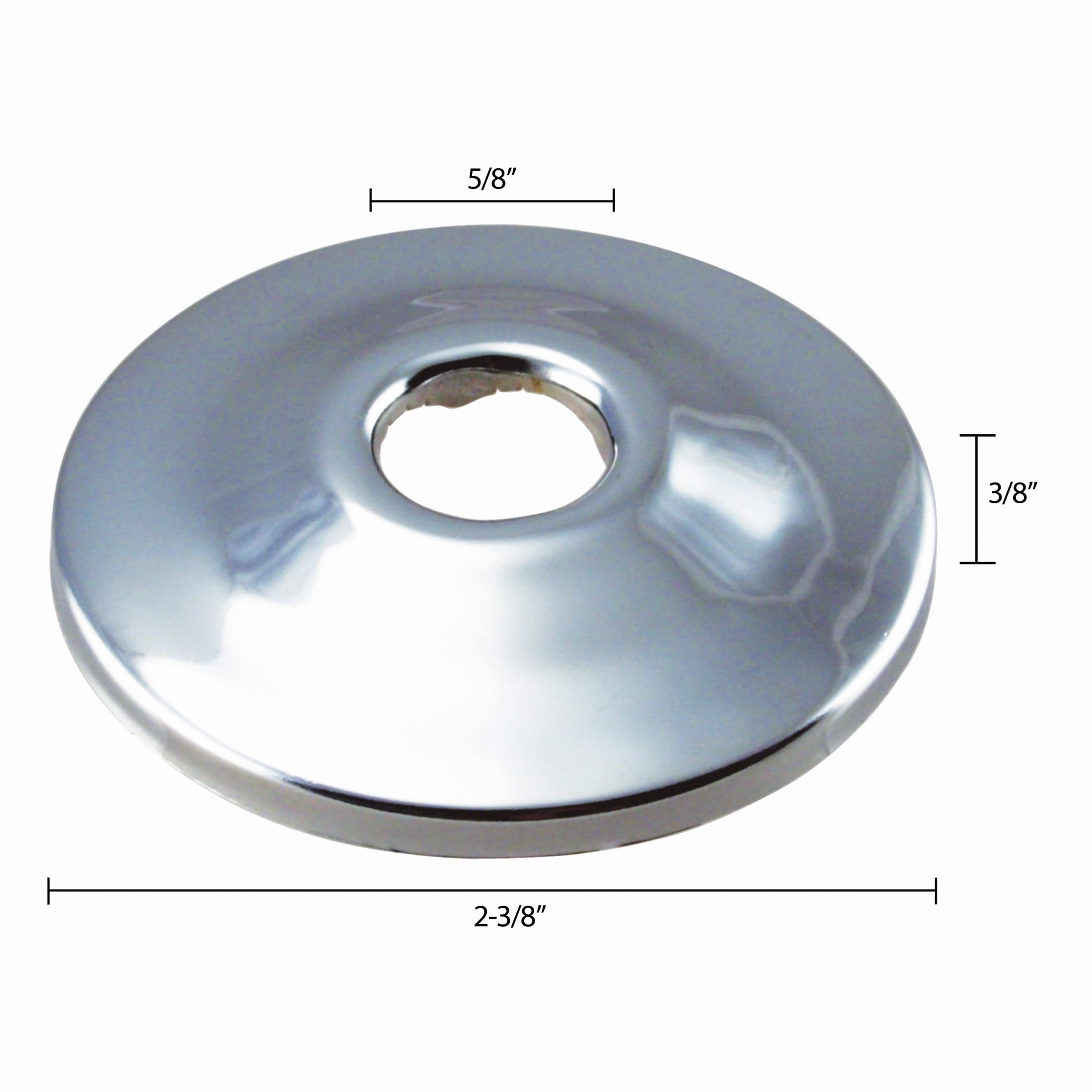 Westbrass R128-2-26 1/2" (5/8" OD) Sure Grip Low Pattern Flange for Copper Pipe (2-Pack), 1-Pack, Polished Chrome