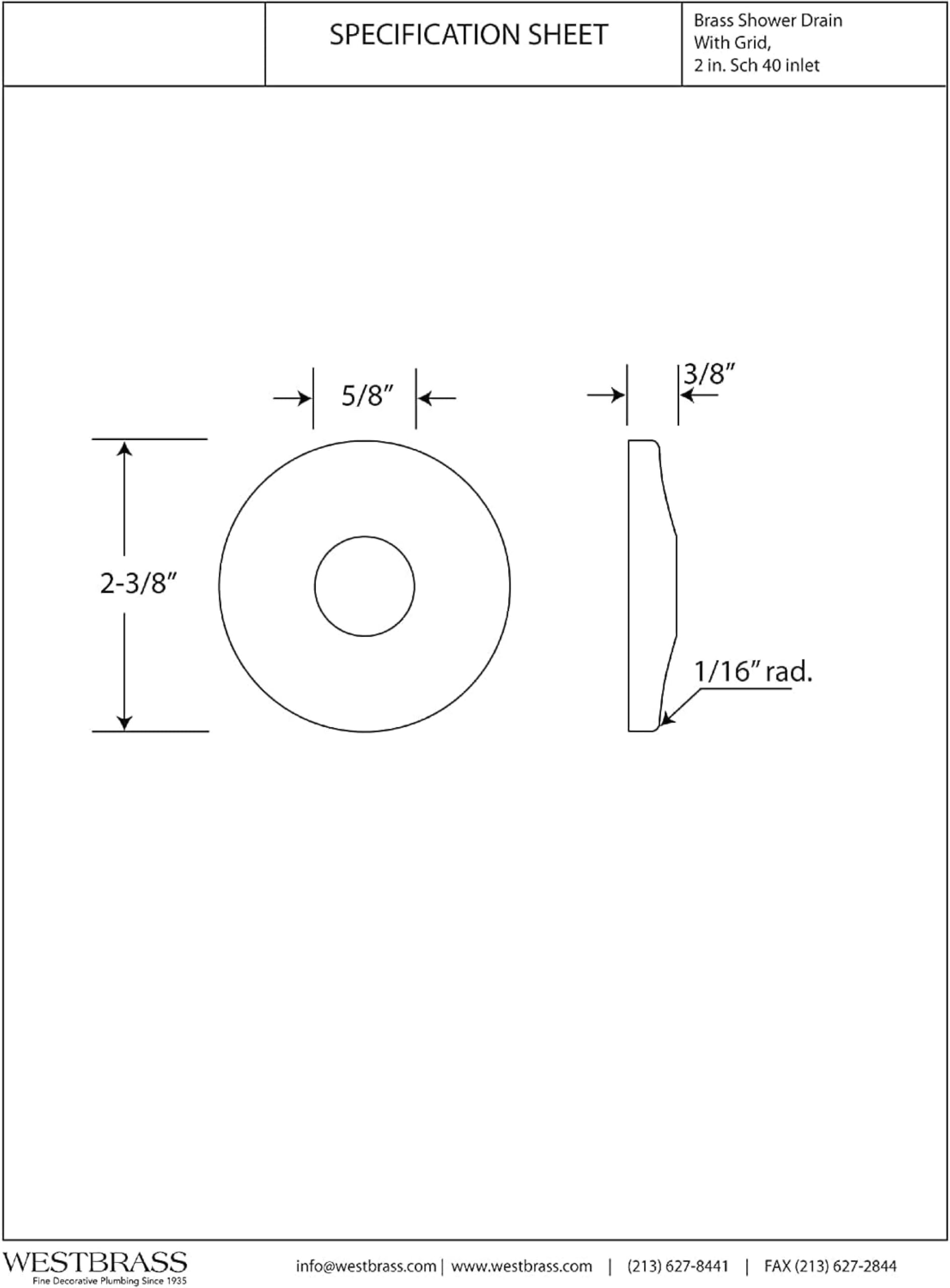 Westbrass R128-2-26 1/2" (5/8" OD) Sure Grip Low Pattern Flange for Copper Pipe (2-Pack), 1-Pack, Polished Chrome