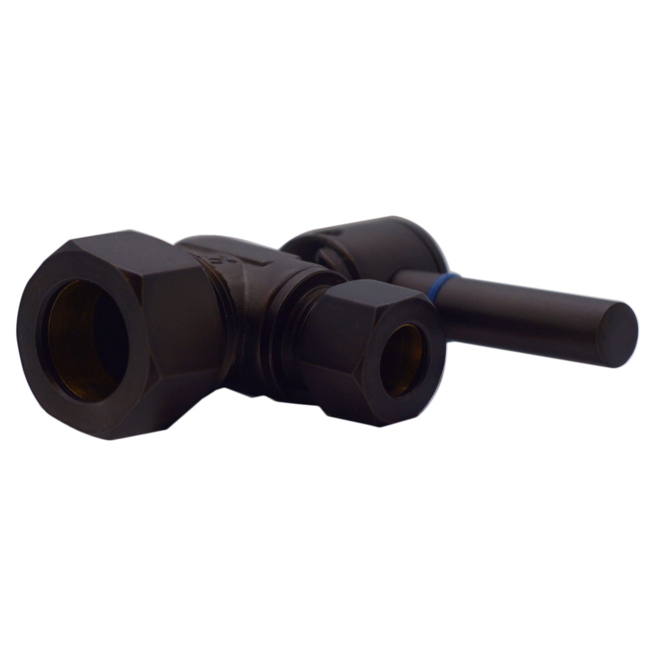 Westbrass R105BL-62 1/4-Turn Lever Handle Angle Stop Shut Off Valve, 5/8" OD x 3/8" OD, Matte Black