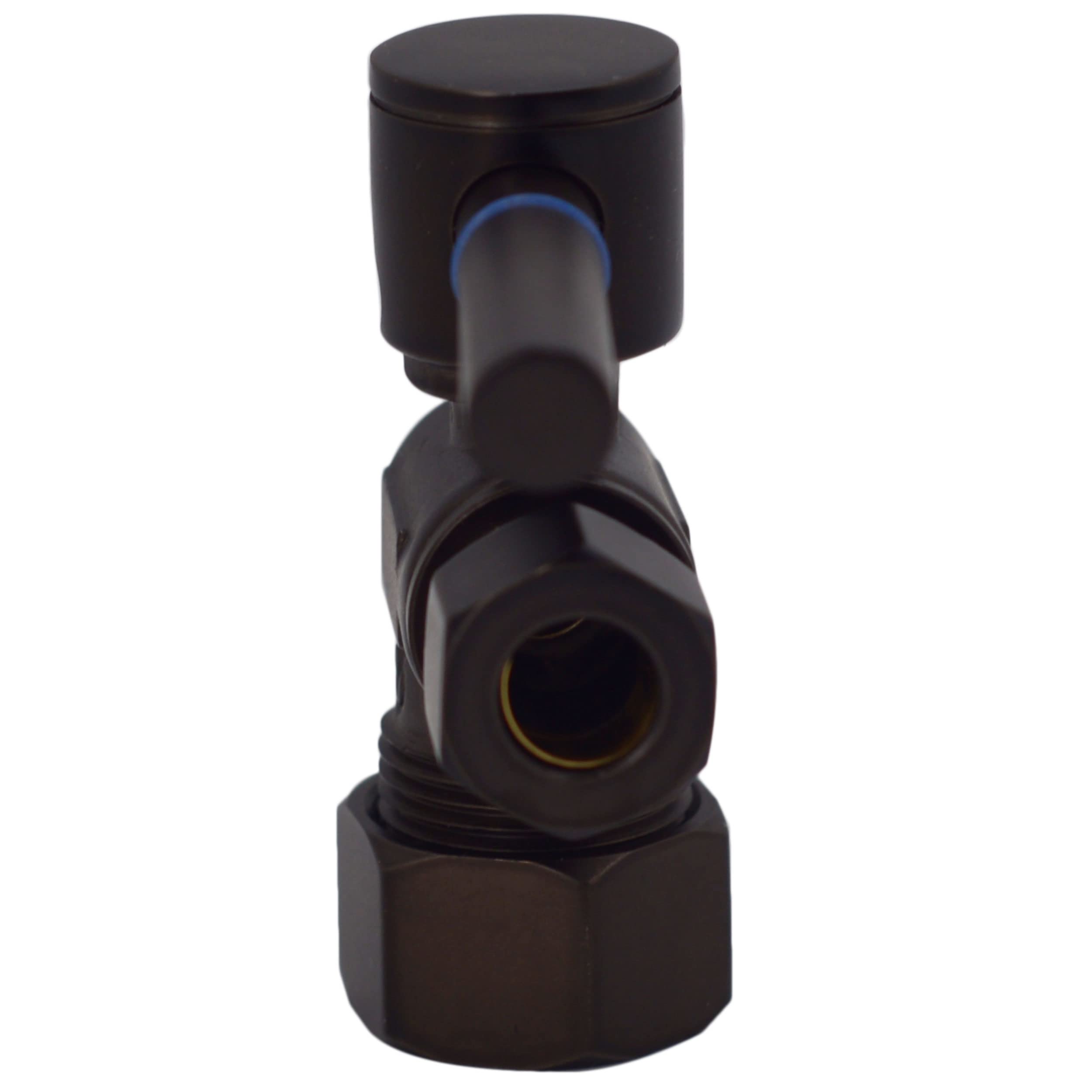Westbrass R105BL-62 1/4-Turn Lever Handle Angle Stop Shut Off Valve, 5/8" OD x 3/8" OD, Matte Black