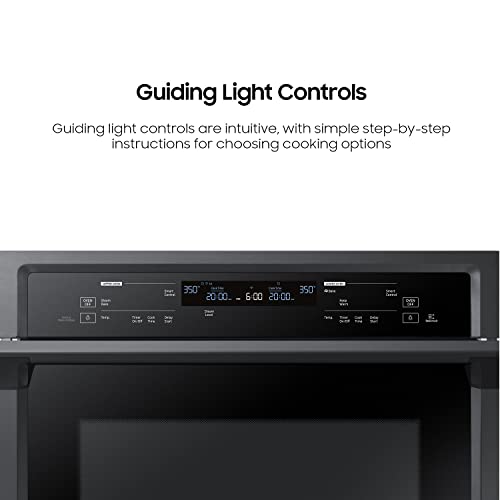 SAMSUNG 30" Smart Double Wall Oven w/Steam Cook, Wi-Fi, Large Oven Capacity, NV51K6650DG/AA, Fingerprint Resistant Stainless Steel, Black