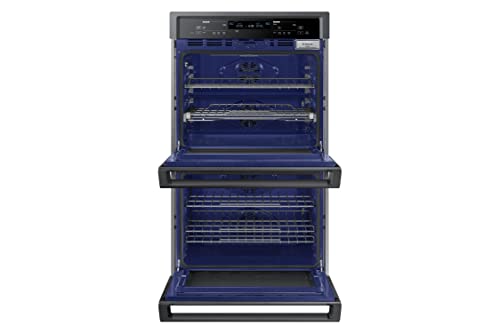 SAMSUNG 30" Smart Double Wall Oven w/Steam Cook, Wi-Fi, Large Oven Capacity, NV51K6650DG/AA, Fingerprint Resistant Stainless Steel, Black