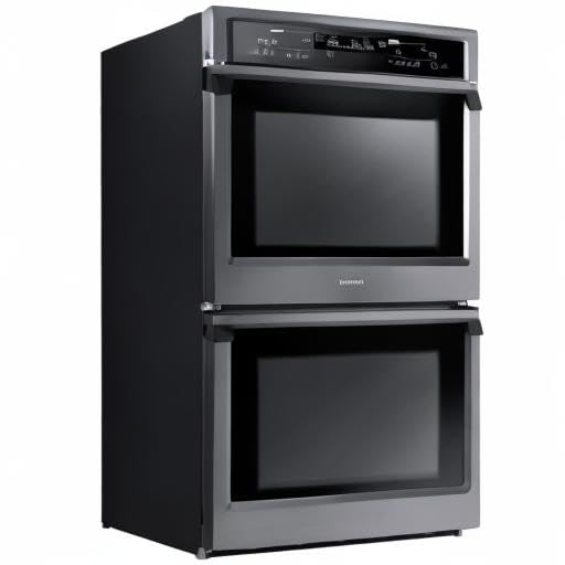 SAMSUNG 30" Smart Double Wall Oven w/Steam Cook, Wi-Fi, Large Oven Capacity, NV51K6650DG/AA, Fingerprint Resistant Stainless Steel, Black