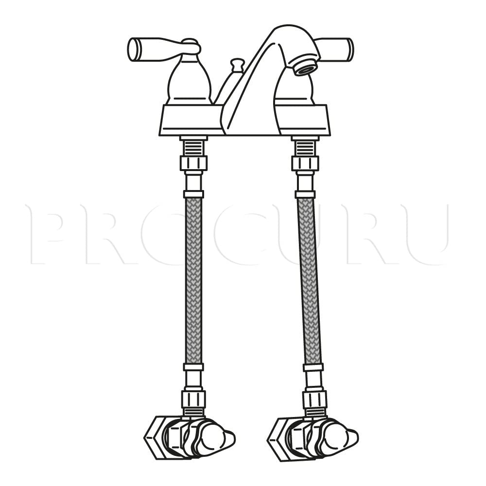 [2-Pack] PROCURU 16-Inch (1.3Ft) x 3/8" Comp x 1/2" FIP Faucet Hose Connector, Stainless Steel Braided Supply Line, Certified Safe (9SF16-2P)
