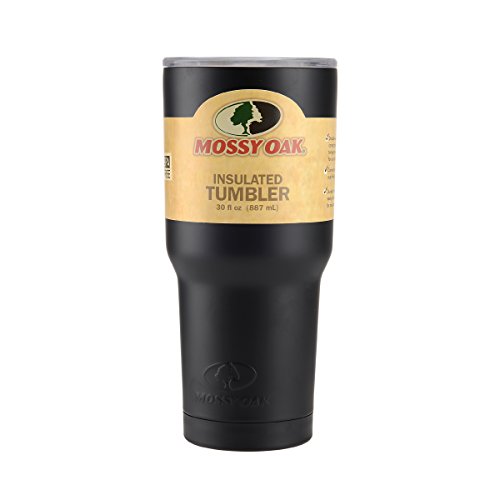 Mossy Oak Double Wall Insulated Stainless Steel Tumbler, 20-Ounce, Black