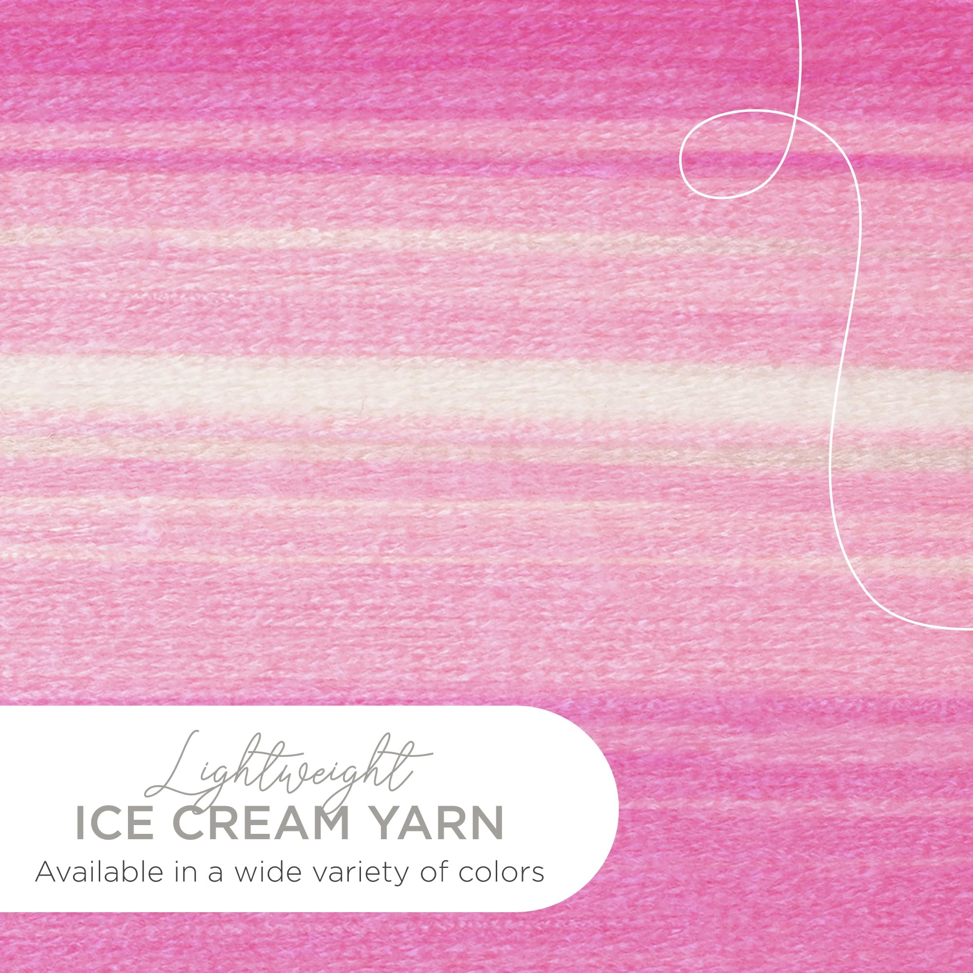 Lion Brand Yarn (1 Skein) Lion Brand Yarn Ice Cream Baby Yarn, Birthday Cake Multicolor