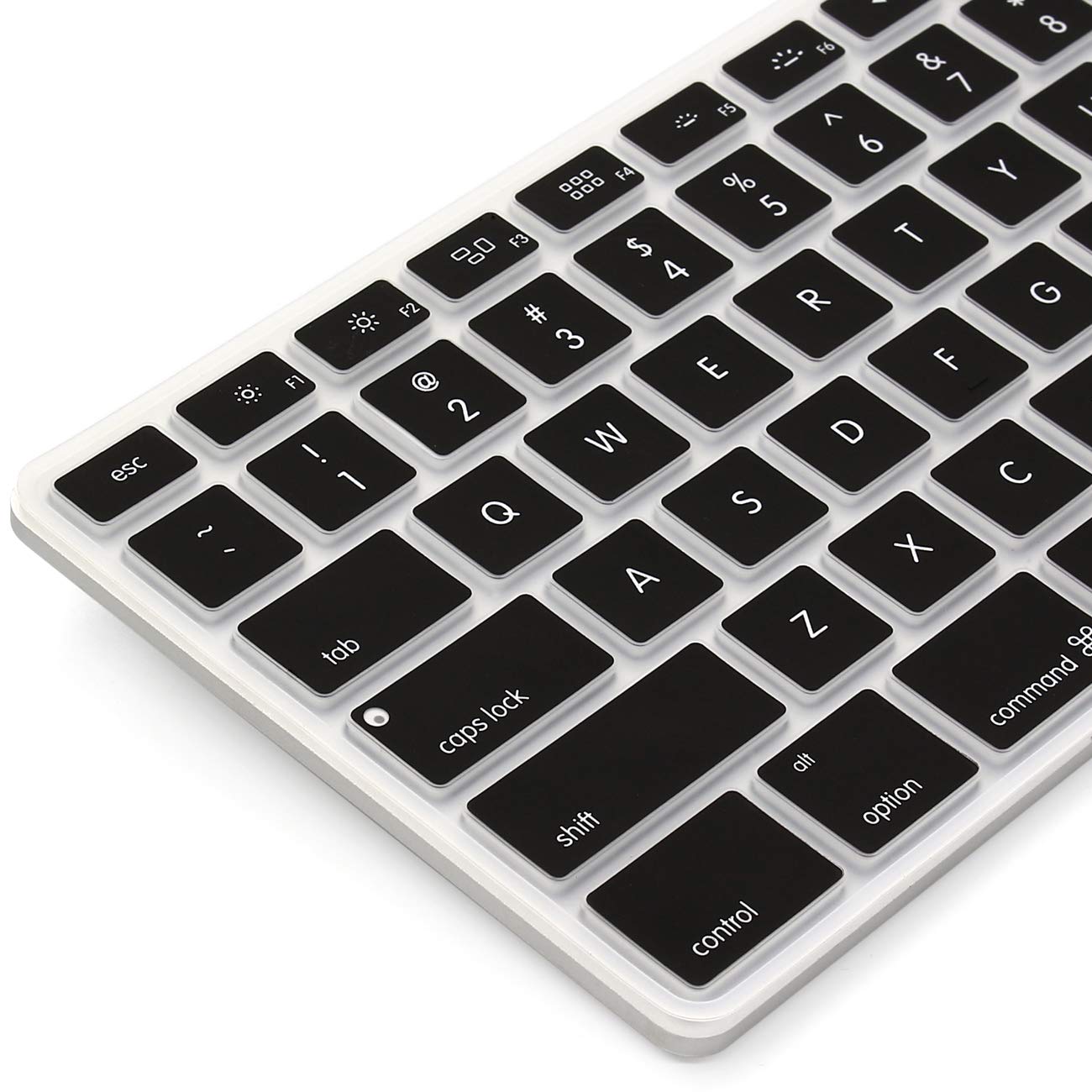 ProElife Silicone Full Size Ultra Thin Keyboard Cover Skin for Apple iMac Keyboard Numeric Keypad Wired USB MB110LL/B-A1243 (NOT FIT Magic Keyboard, Item Folded in Packaging) (Black)