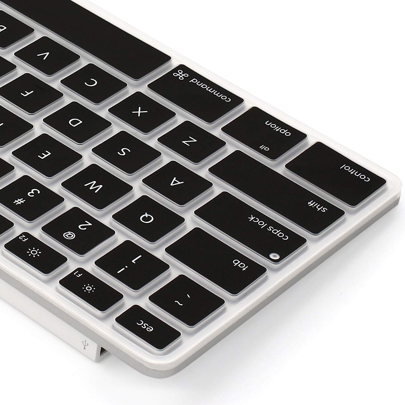 ProElife Silicone Full Size Ultra Thin Keyboard Cover Skin for Apple iMac Keyboard Numeric Keypad Wired USB MB110LL/B-A1243 (NOT FIT Magic Keyboard, Item Folded in Packaging) (Black)