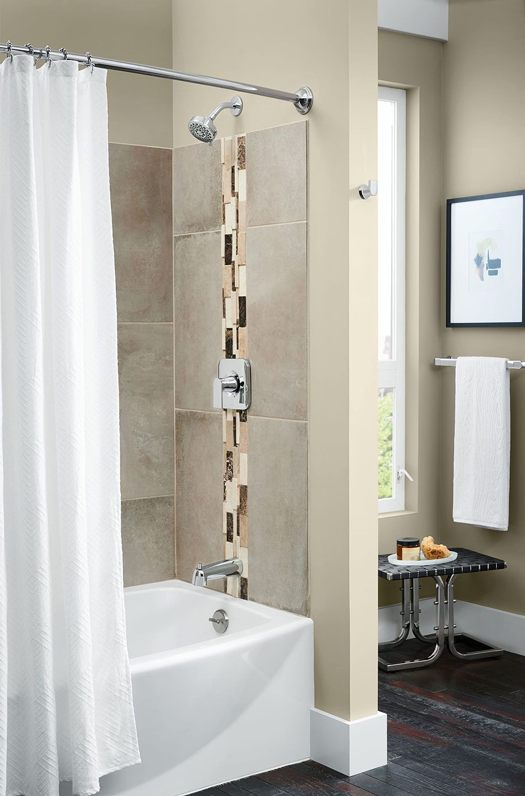 Moen Genta LX Chrome Posi-Temp Pressure Balancing Eco-Performance Modern Shower Trim, Shower Head and Lever Handle, Valve Required, T2472EP