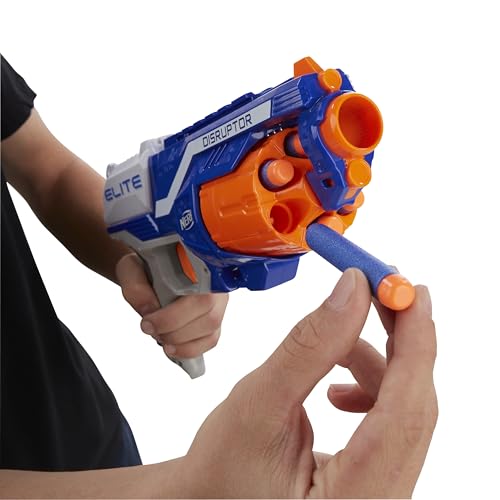 NERF Disruptor Elite Blaster - 6-Dart Rotating Drum, Slam Fire, Includes 6 Official Nerf Elite Darts - for Kids, Teens, Adults (Amazon Exclusive)