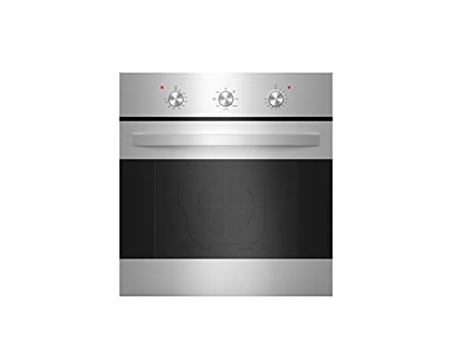 Empava 24" Electric Single Wall Oven with 6 Cooking Functions Mechanical Knobs Control in Stainless Steel, Black/Silver