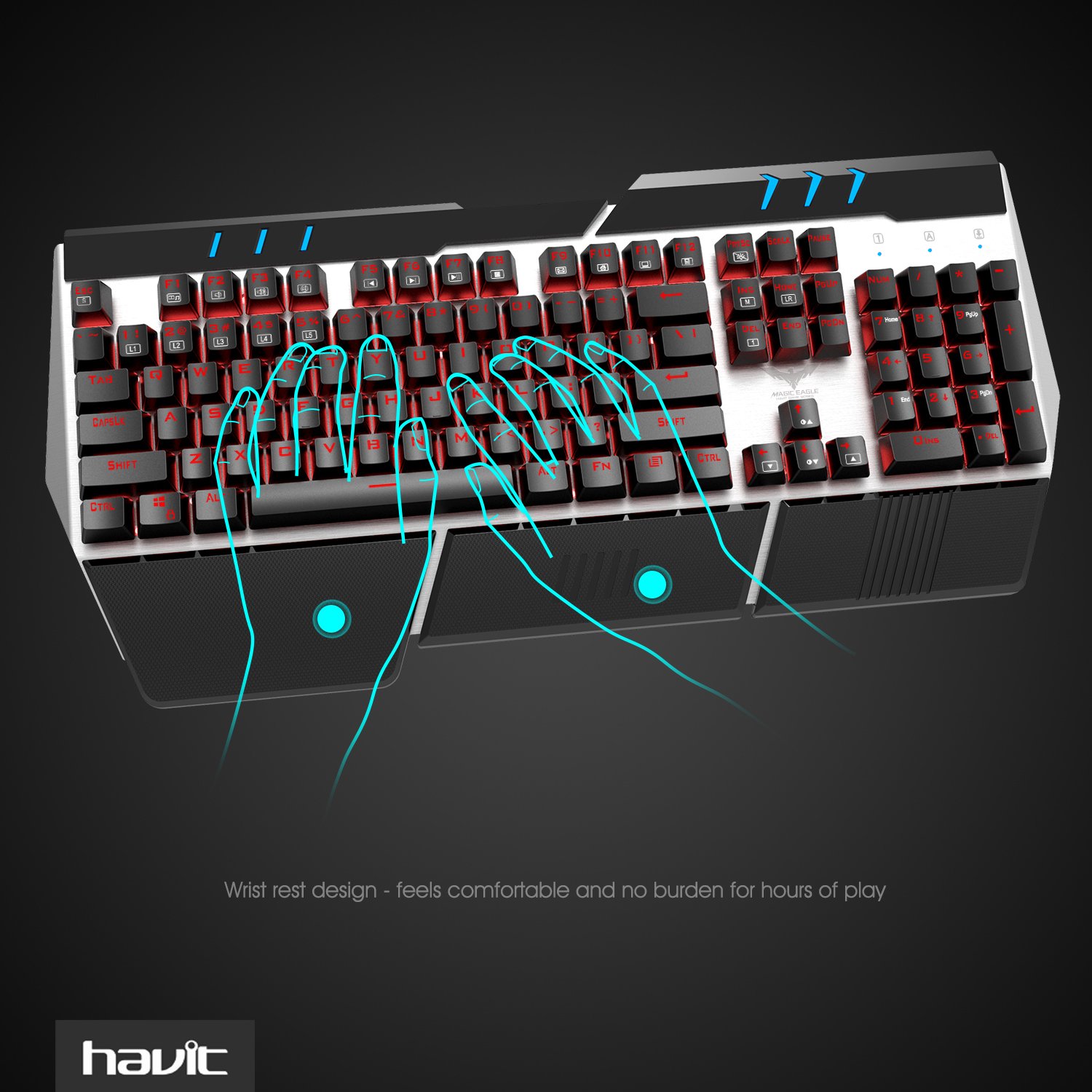 HAVIT RGB Backlit Wired Membrane Gaming Keyboard, Mechanical-Similar Typing/Gaming Experience (Black)