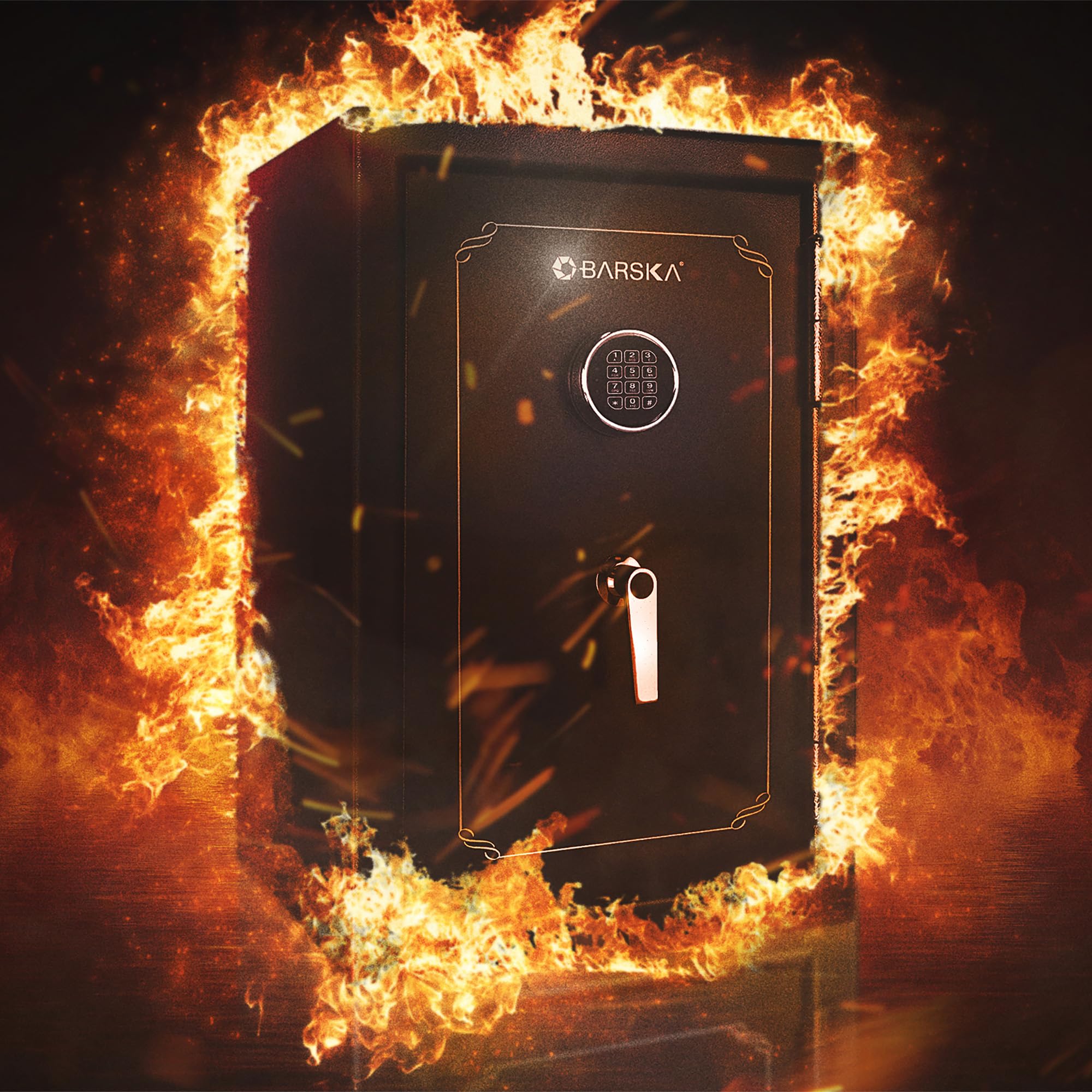 BARSKA AX12674 Fireproof Digital Keypad Vault Safe 4.35 Cu Ft, AX12674 Standard,Black