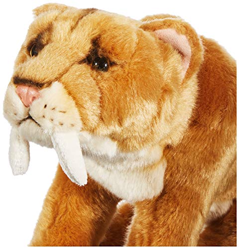 Living Nature Sabre Toothed Tiger, Realistic Soft Cuddly Prehistoric Toy, 12 Inches