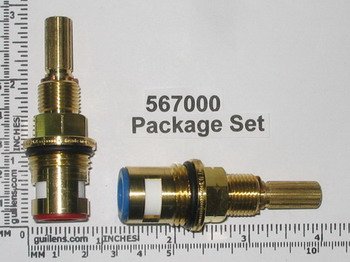 Jacuzzi X567000;; 1/2" Ceramic cartridge cold and hot set; Unfinish