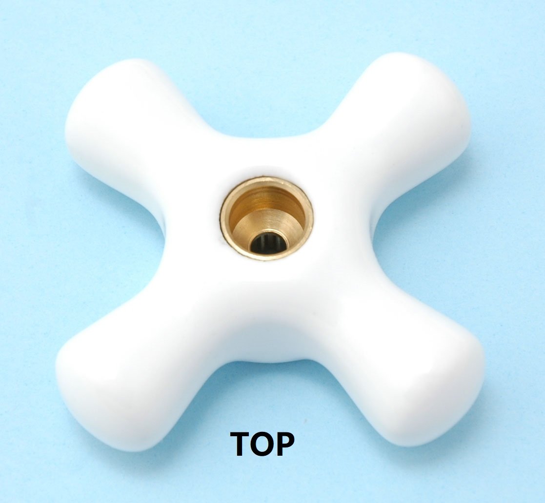 Porcelain Handles, Porcelain Knobs, Replacement Porcelain Faucet Handles, 12 Spline Connection - by PlumbUSA