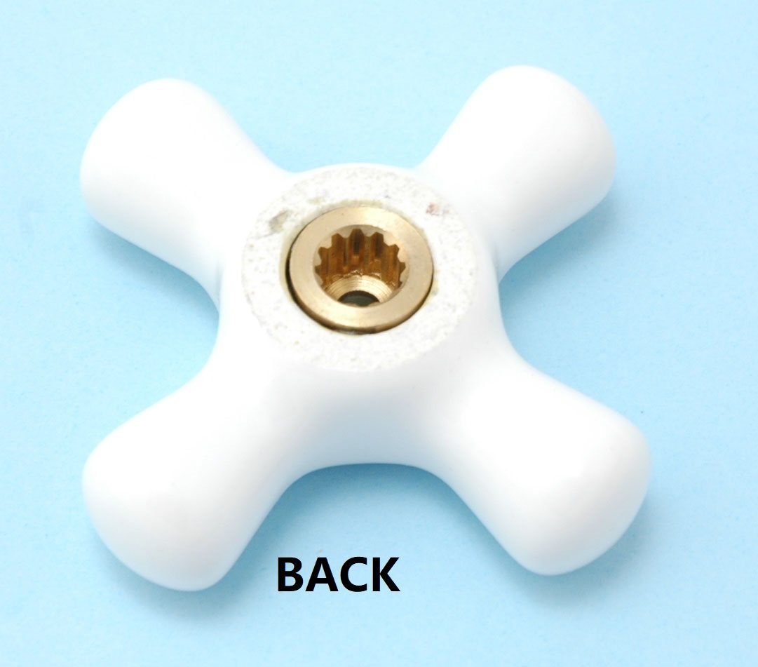 Porcelain Handles, Porcelain Knobs, Replacement Porcelain Faucet Handles, 12 Spline Connection - by PlumbUSA