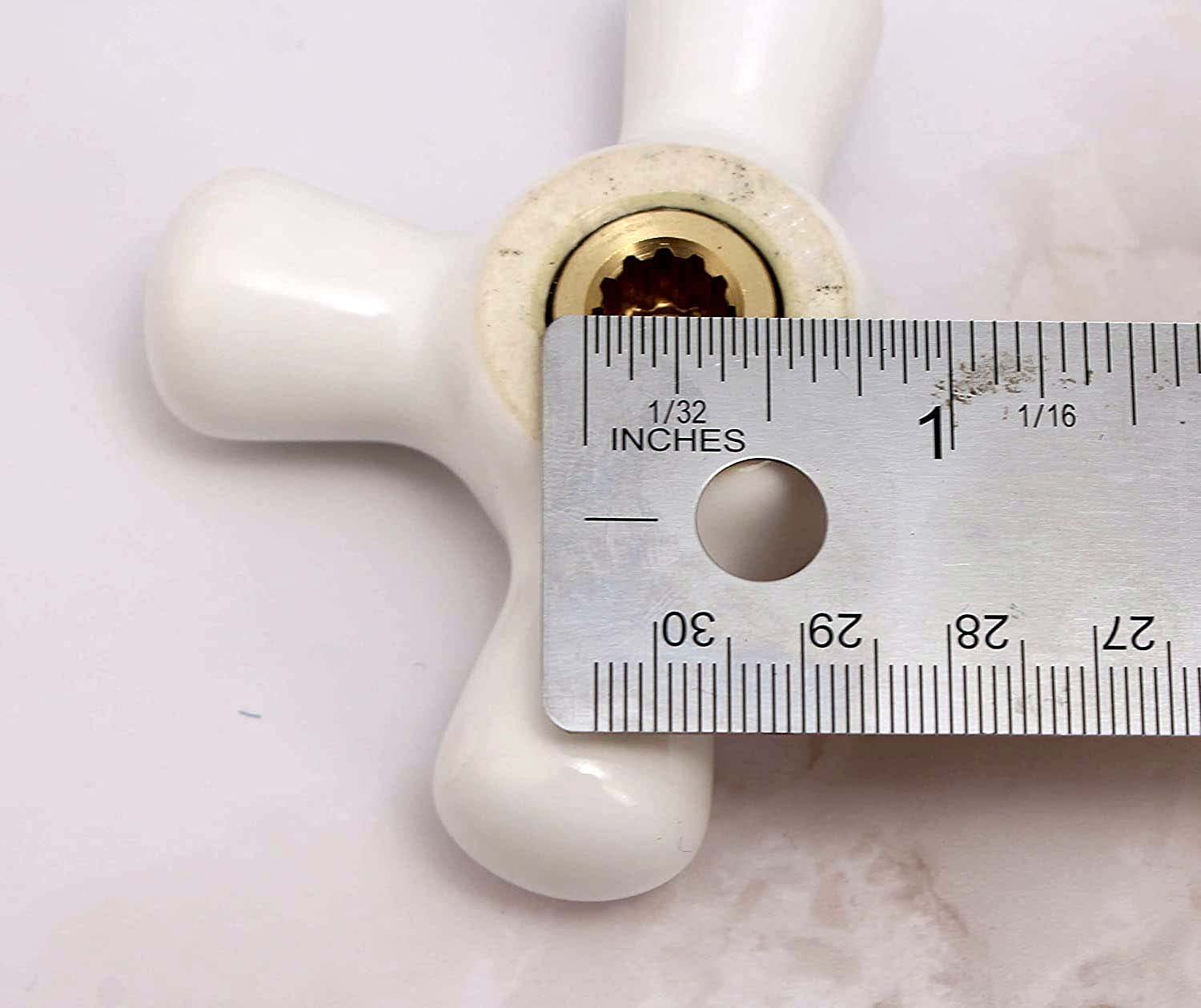 Porcelain Handles, Porcelain Knobs, Replacement Porcelain Faucet Handles, 12 Spline Connection - by PlumbUSA