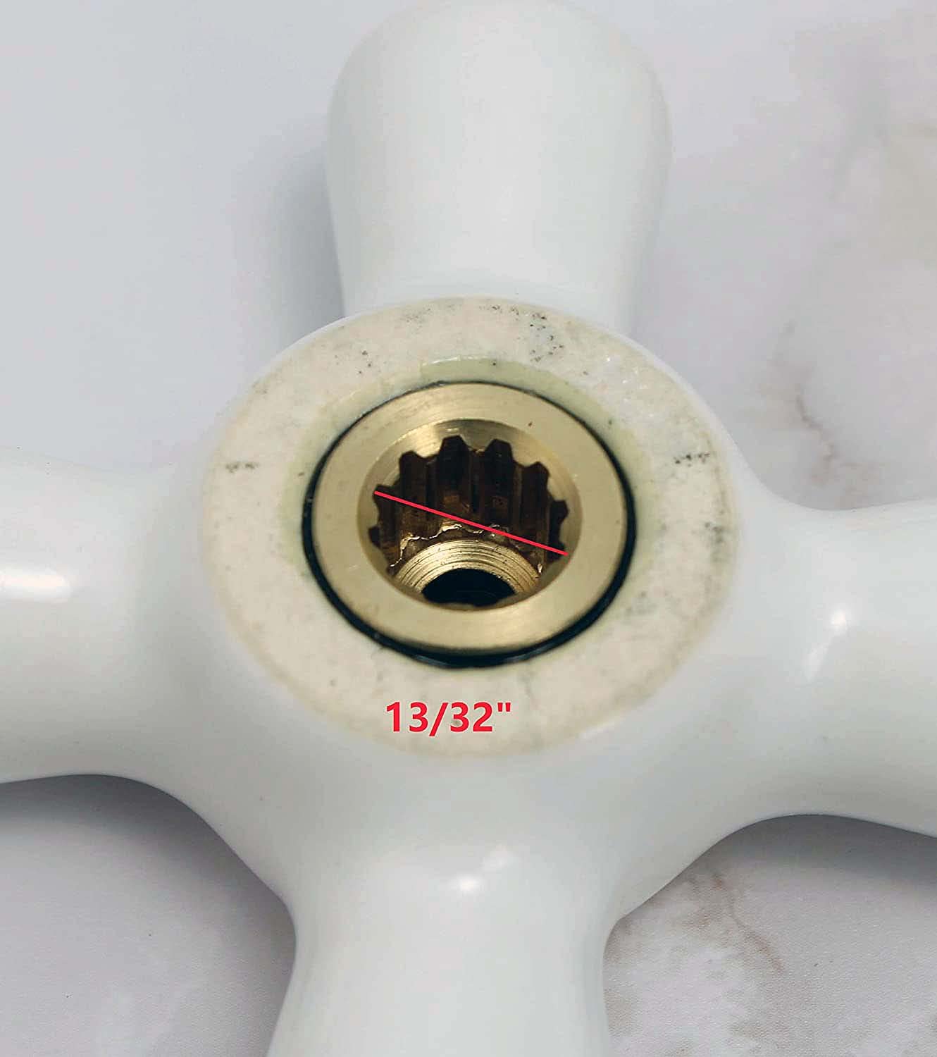Porcelain Handles, Porcelain Knobs, Replacement Porcelain Faucet Handles, 12 Spline Connection - by PlumbUSA